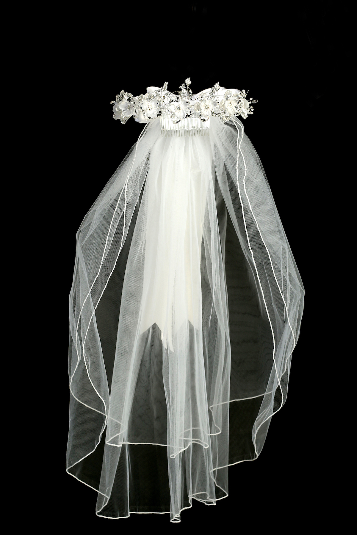 White Flower Rhinestone Crown First Communion Veil | Buy Catholic First ... White Flower Rhinestone Crown First Communion Veil | Buy Catholic First ...